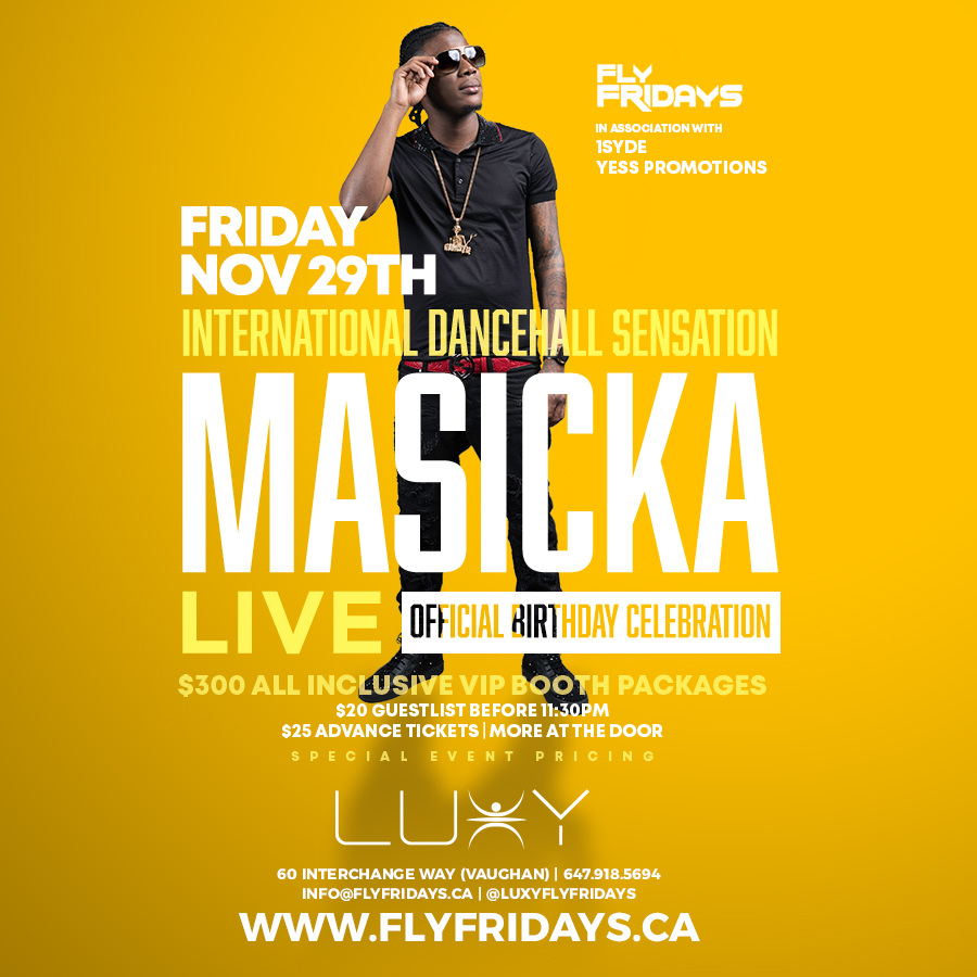 Masicka Live Official Birthday Celebration Vaughan 2019 | Tickets @Luxy ...