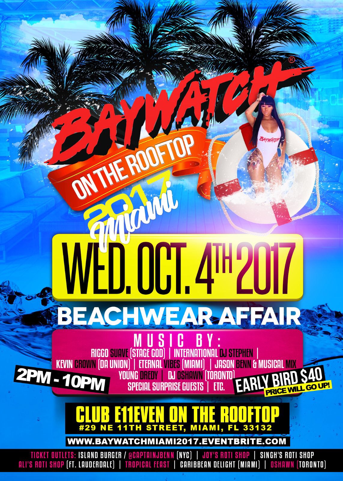Baywatch Miami 2017 | Beach Party Tickets | Day Fete on The Rooftop