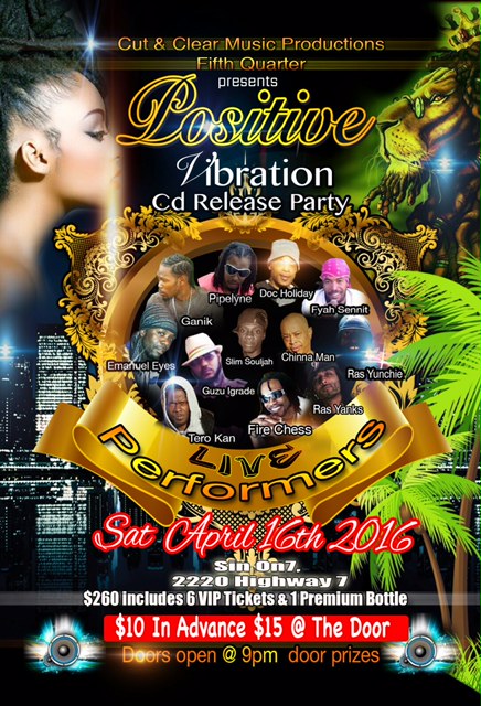 Positive Vibration CD Release Party April 16 2016 Live | Concert Tickets